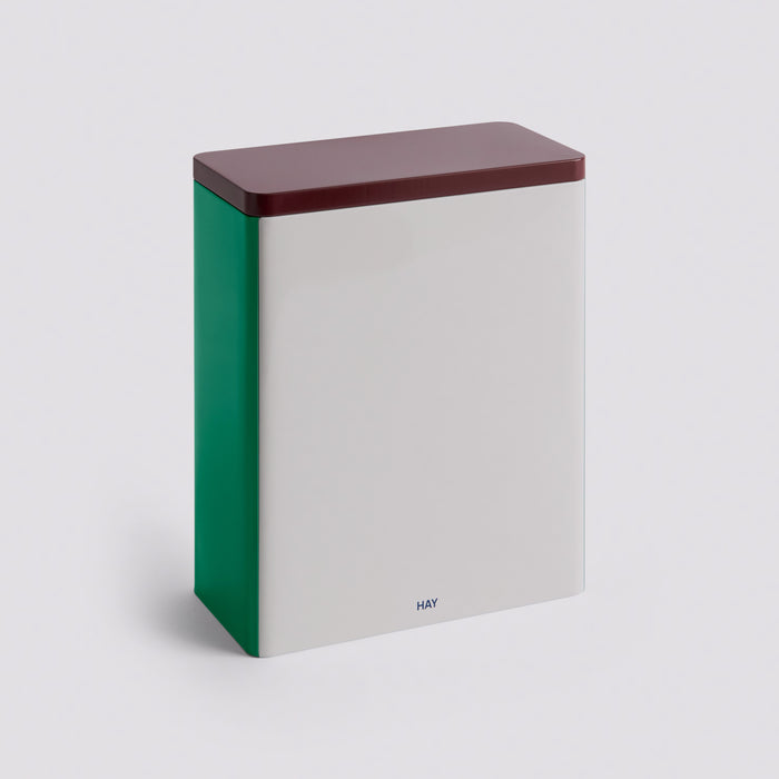 HAY Tin Container X-Large White/Burgundy/Green | Maplestore
