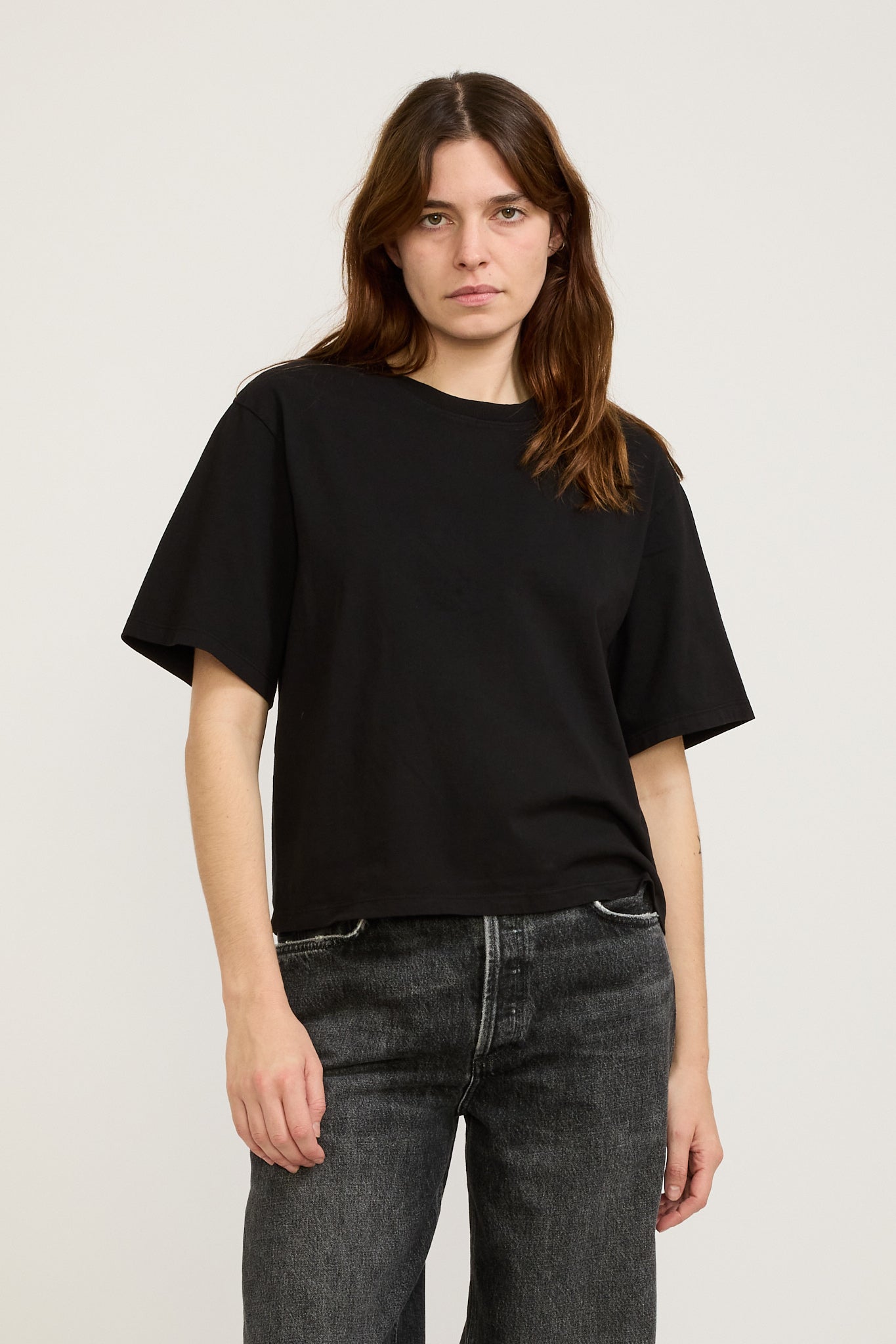 Agolde Sulma Drop Shoulder Tee Black | Maplestore