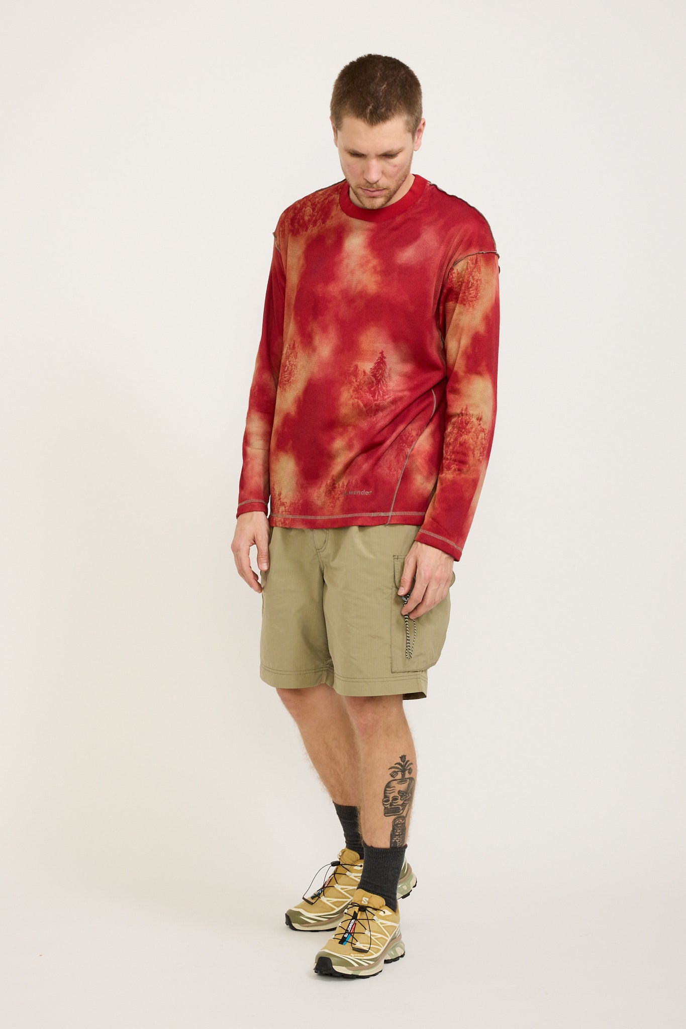 And Wander Printed Octa Pullover Red | Maplestore