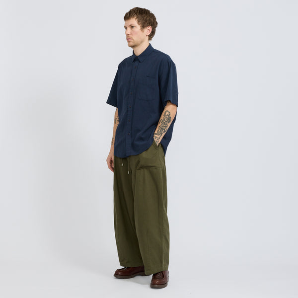 OG Dobby Weave Seersucker Half Shirt Navy | Maplestore
