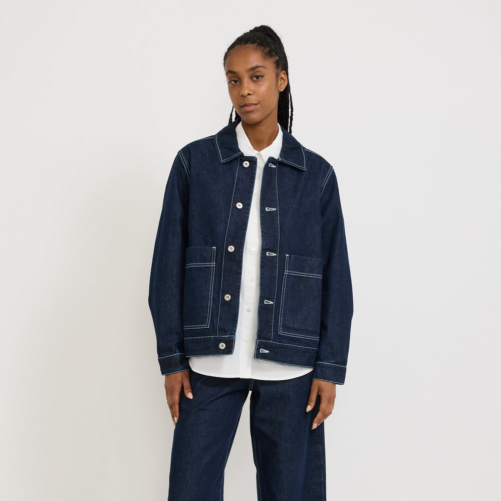 Kowtow Worker Jacket Indigo Denim | Maplestore