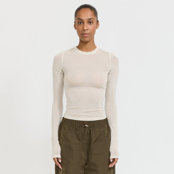 Sheer Long Sleeve Top Cream | Maplestore