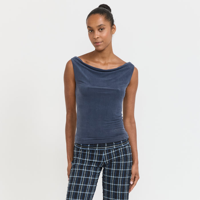 Peachy Den Kylie Top Denim Blue | Maplestore