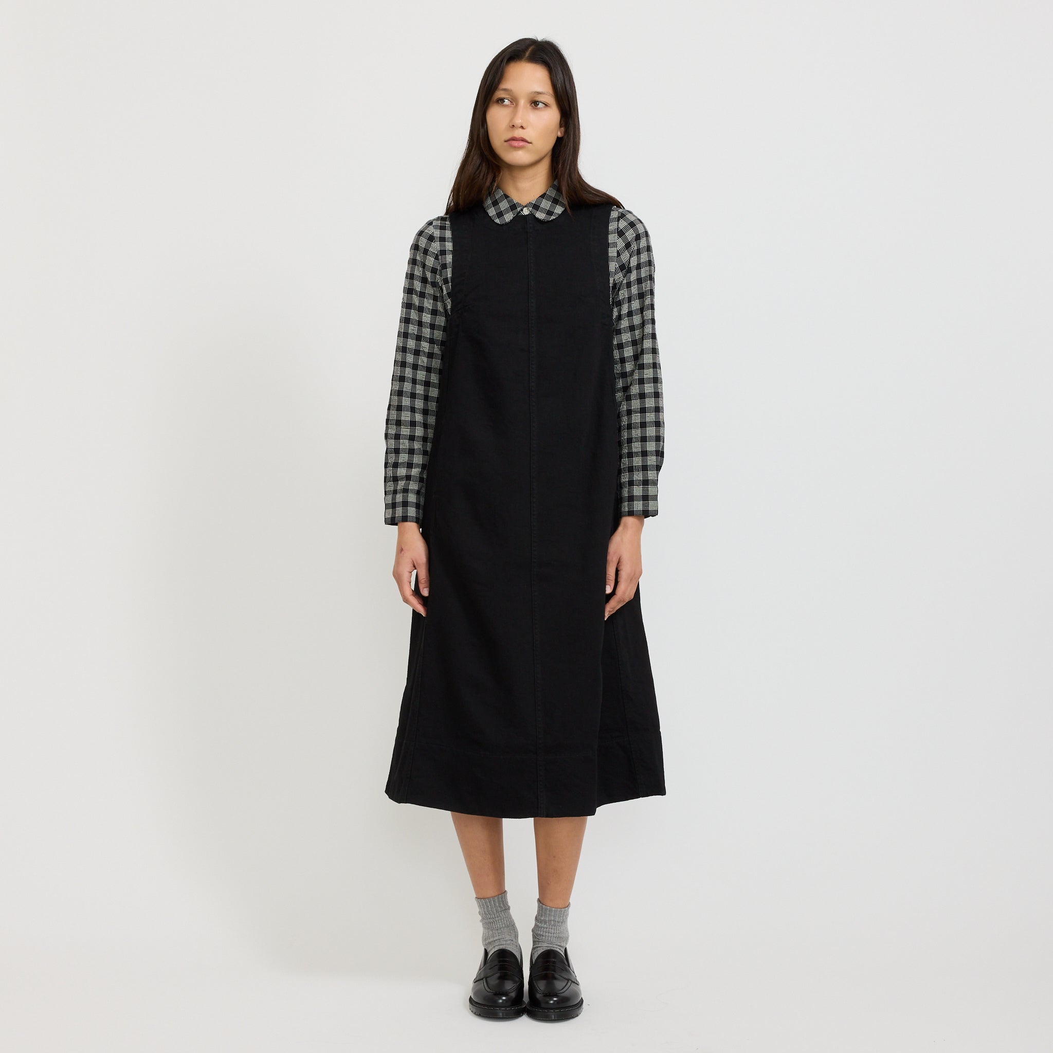 Toast Washed Black Denim Workwear Dress Carbon Black | Maplestore